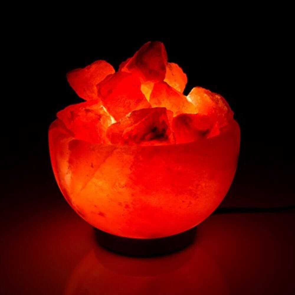 Fire Bowl Himalayan Salt Lamp (6–9 lb) W/ Bulb & Dimmer Cord| 100% Real ...