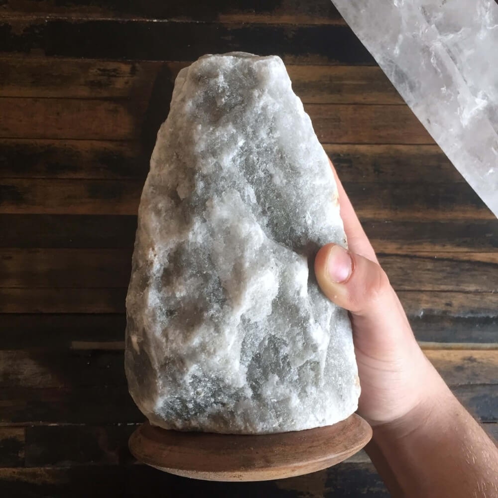 Rare Grey Himalayan Salt Lamp (6–9 lb) W/ Bulb & Dimmer Cord | 100% ...